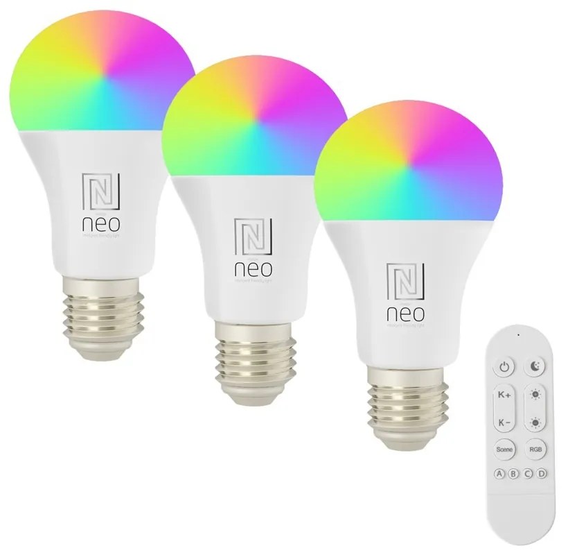 Led žárovka immax neo lite 3x smart žárovka led e27 11w rgb+cct, stmívatelná, wifi, beacon, do