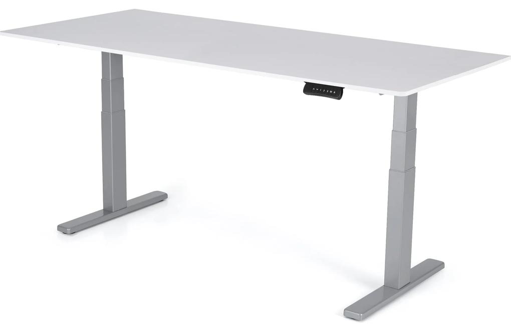 Výškově nastavitelný stůl Liftor 3segmentové nohy premium šedé,   deska 1800 x 800 x 18 mm bílý dekor