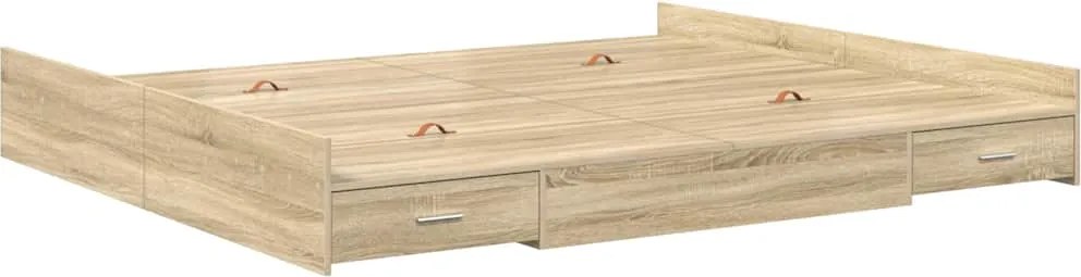 Rám postele s úložným prostorem s čelo Sonoma dub 200 x 200 cm 3335263