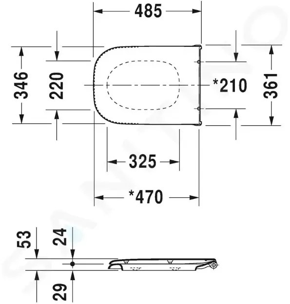 DURAVIT - D-Code WC sedátko, bílá (0060310000)