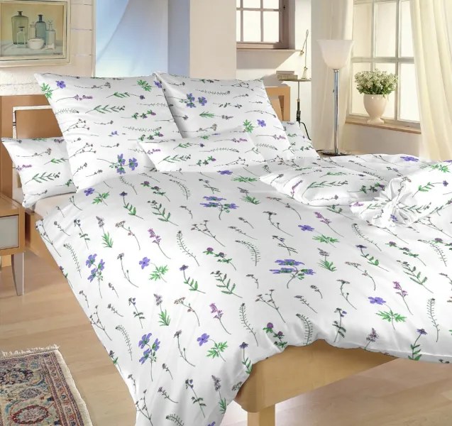 Dadka Povlečení bavlna Herbal fialový 140x200, 70x90 cm