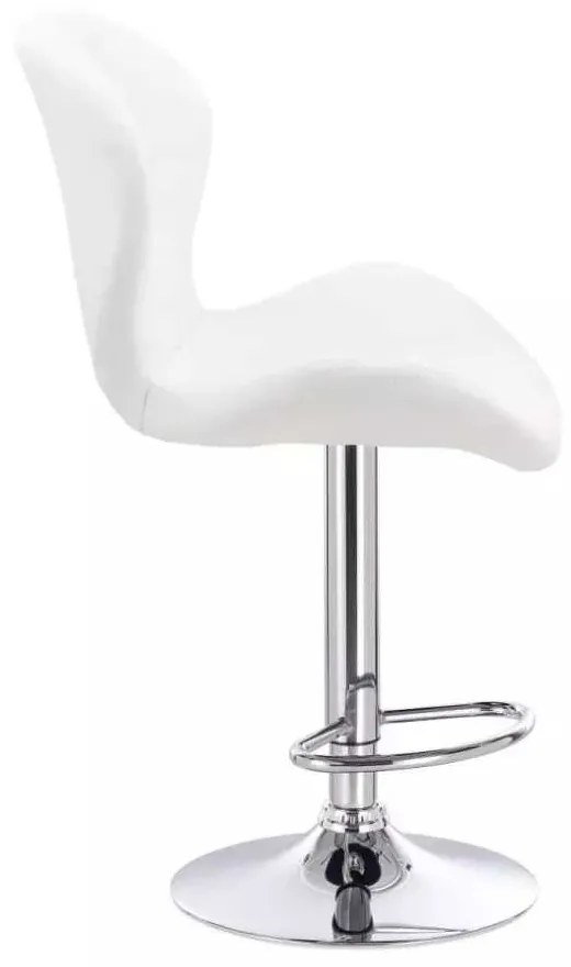 LuxuryForm DESIGN Barová židle LIVIO na stříbrné kulaté podstavě – bílá