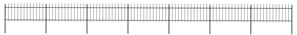 vidaXL Marketos Zahradní plot s kopím nahoře ocelový 1248 x 80 cm černý