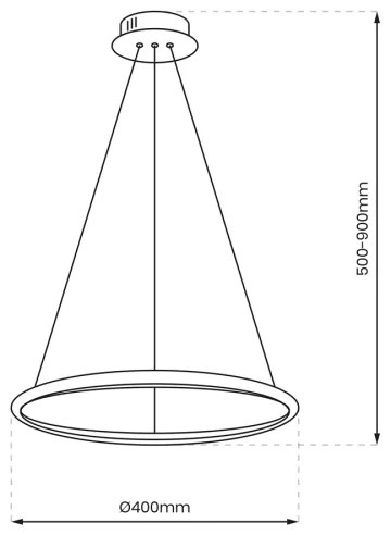 LED Lustr na lanku ROTONDA LED/27W/230V zlatá