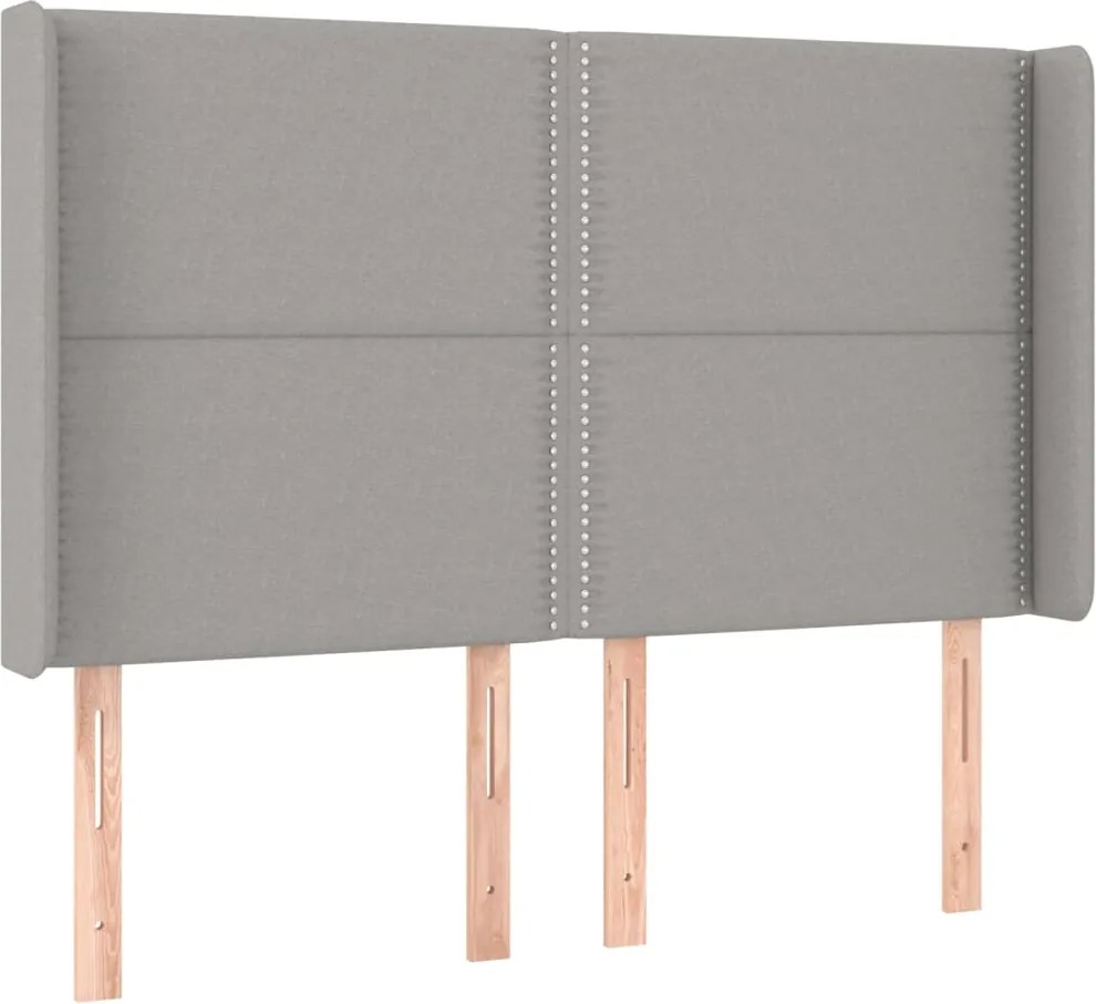 Box spring postel s matrací a LED světle šedá 140x200 cm textil 3138797