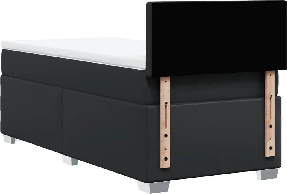 Box spring postel s matrací černá 80 x 200 cm umělá kůže 3286096