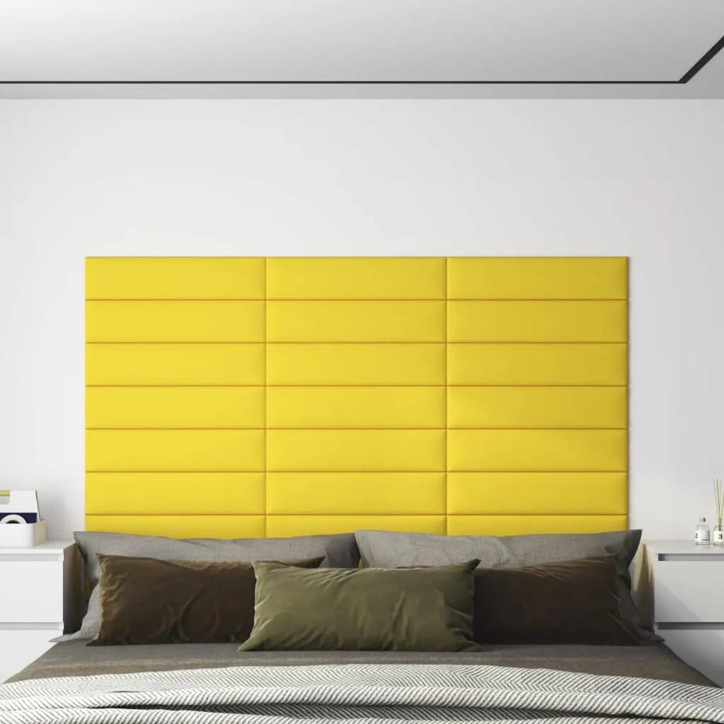Nástěnné panely 12 ks světle žluté 60x15 cm textil 1,08 m² - Default Title
