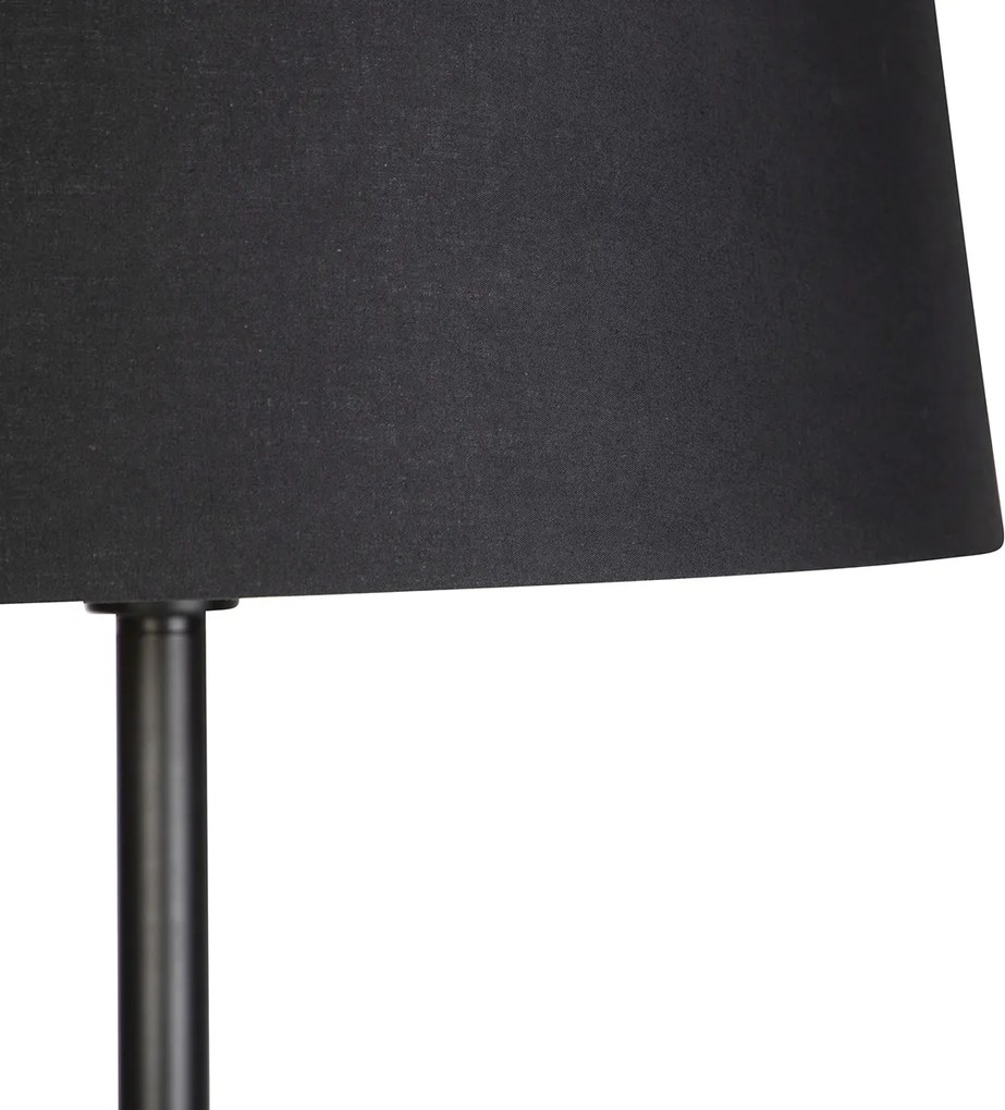 Chytrá stojací lampa černá s černým stínítkem 45 cm vč. Wifi A60 - Simplo