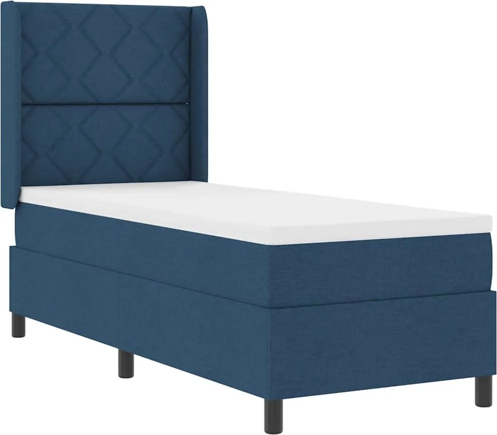 Postel s boxspringem s polštářem Modrá 190 x 90 cm textil 3341685