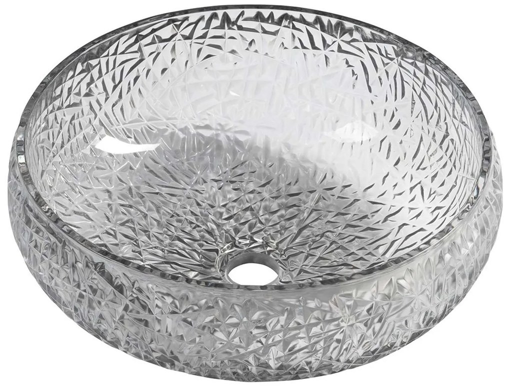 Sapho Beauty - Umyvadlo na desku, průměr 42 cm, bez přepadu, černá/sklo TY306