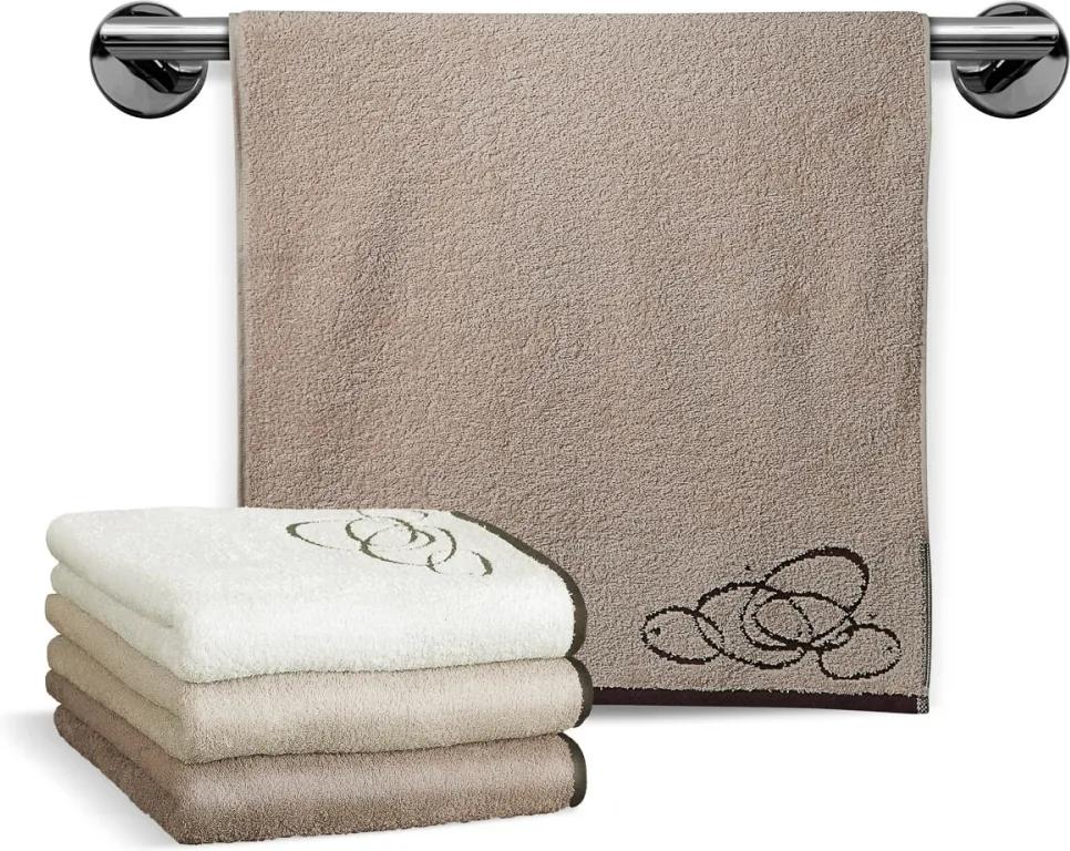 Veba ručník nora elipsy - oříšková 50x100