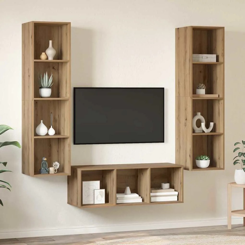 Sestava TV skříněk 3 ks Artisanový dub Kompozitní dřevo 3393341
