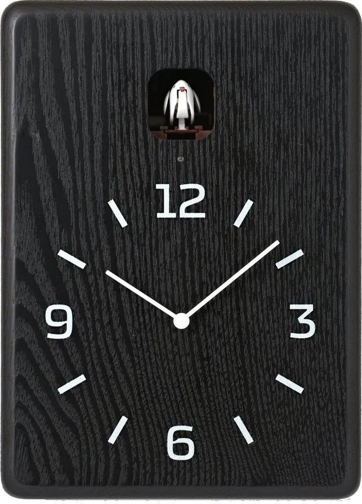 Nástěnné hodiny s kukačkou Cucu černé dřevo