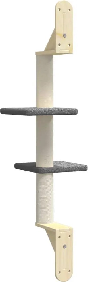 Nástěnné škrabadlo pro kočky se sloupkem tmavě šedé 108 cm 172412