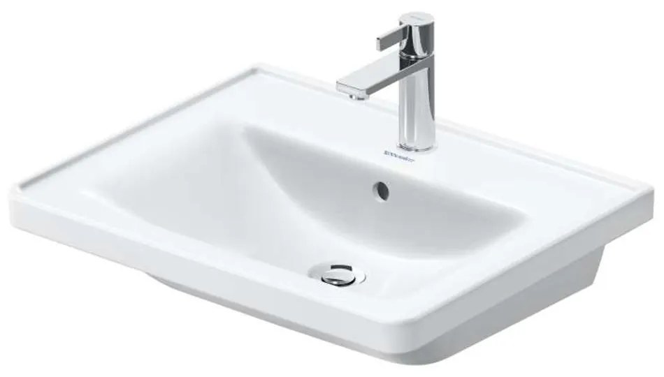 Duravit D-Neo - Umyvadlo 60x48 cm, s přepadem, otvor pro baterii, bílá 2367600000