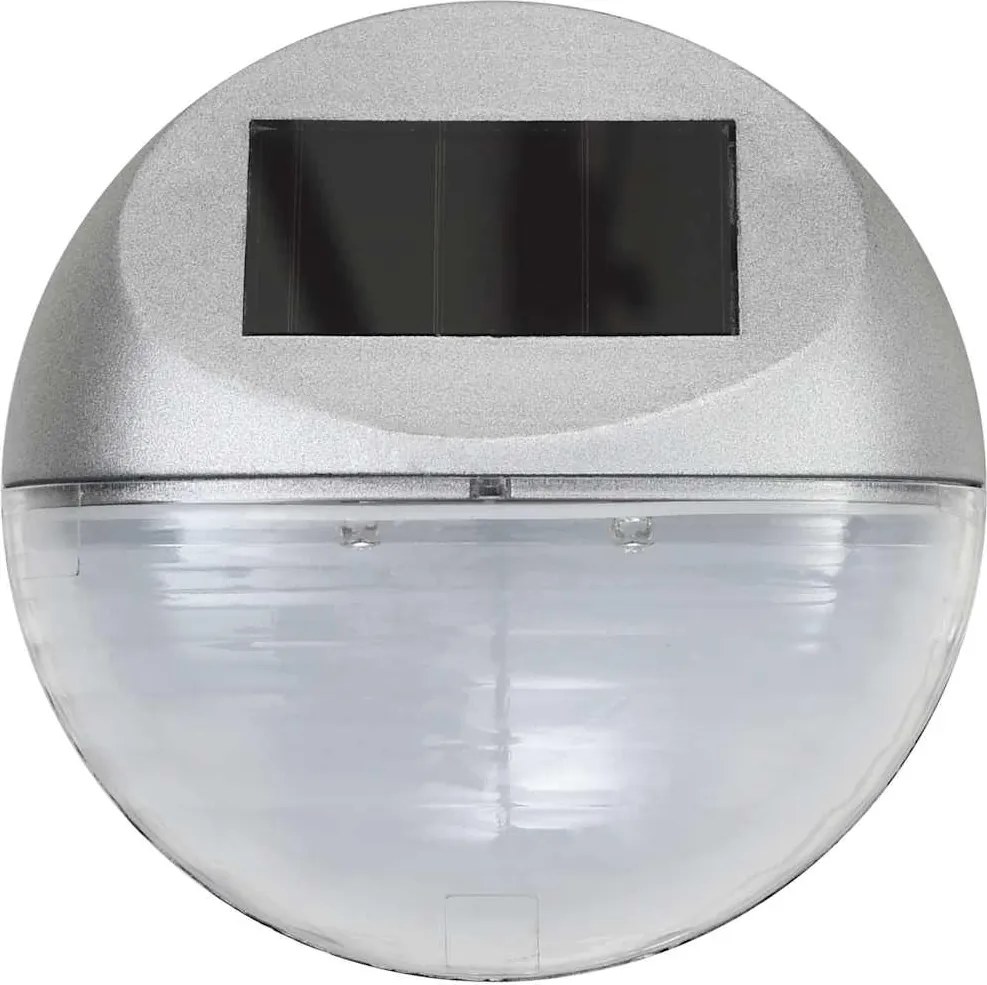 Zahradní nástěnné solární lampy LED 24 ks kulaté stříbrné 277140