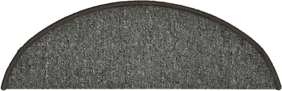 Schodové rohože 15 ks 56 x 17 x 3 cm tmavě šedé, půlkulaté 322368