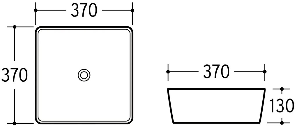 Comad Keramické umyvadlo na desku UM-6276 SLIM 40, černá mat