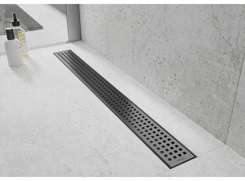 Mexen Flat nerezový sprchový žlab 50 cm vzor M08, černá, 1725050-15