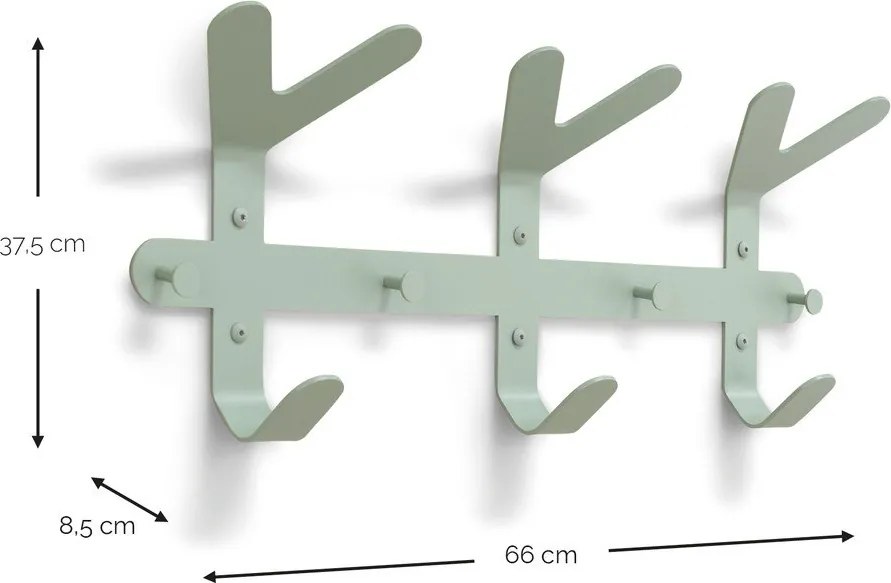 Šedozelený ocelový nástěnný věšák 66 cm Frondo – Spinder Design