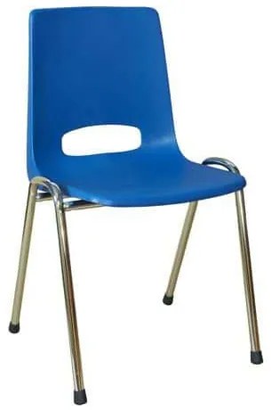 Manutan  Plastová jídelní židle Pavlina Chrom, modrá