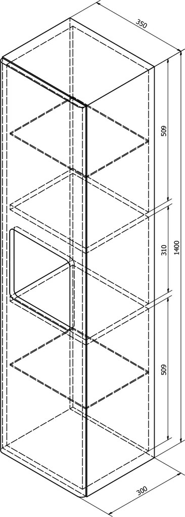 Sapho Ella 70121LP skříňka vysoká 35 x 140 cm bílá levá / pravá