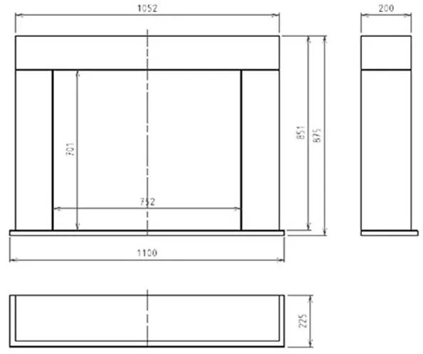 InFire - BIO krb 87,5x110 cm 3kW bílá