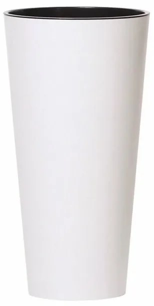 Květináč TUBUS SLIM s vkladem 30 cm, bílá matná, 30 cm