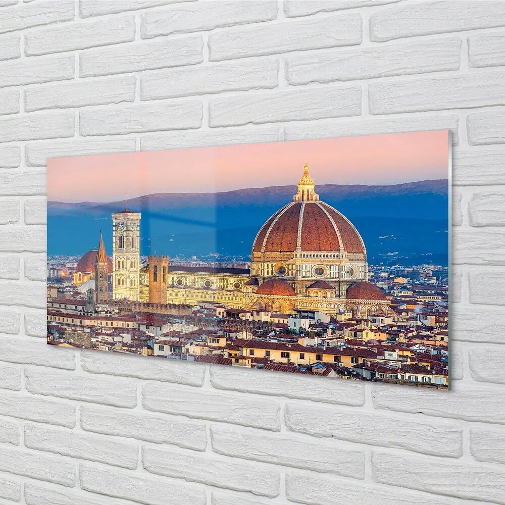 Obraz na skle Itálie katedrála panorama v noci 125x50 cm