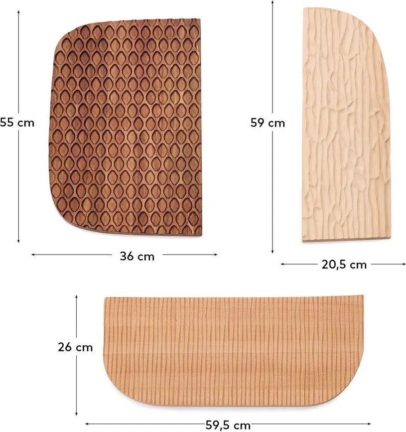 Dřevěné nástěnné dekorace v sadě 3 ks Trivax – Kave Home