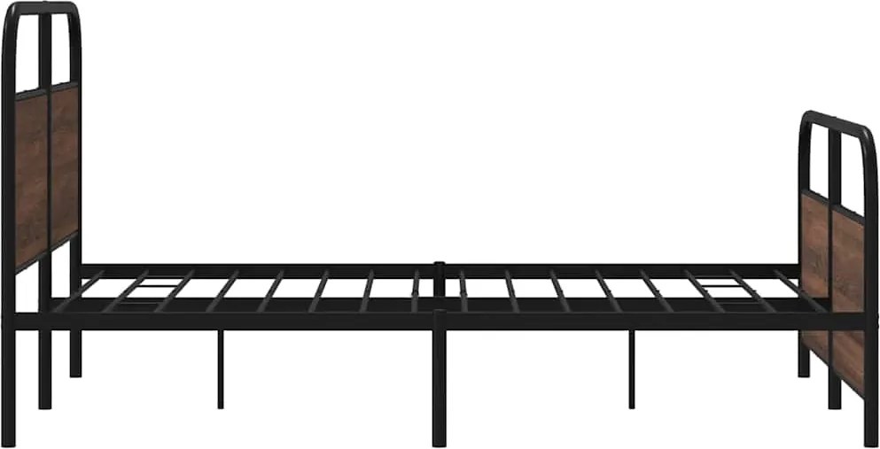 Kovový rám postele bez matrace hnědý dub 140 x 200 cm 3318662