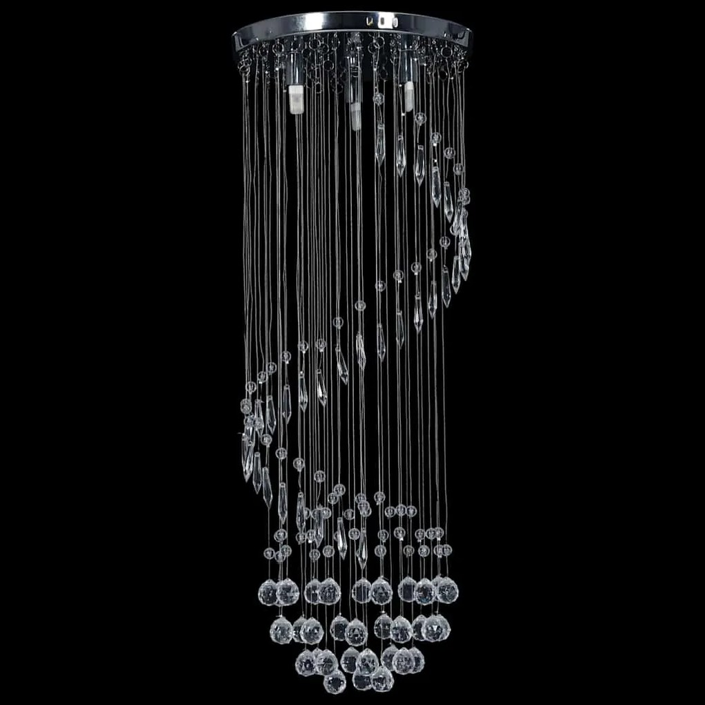 Stropní svítidlo s křišťálovými korálky stříbrné spirálové G9 281577