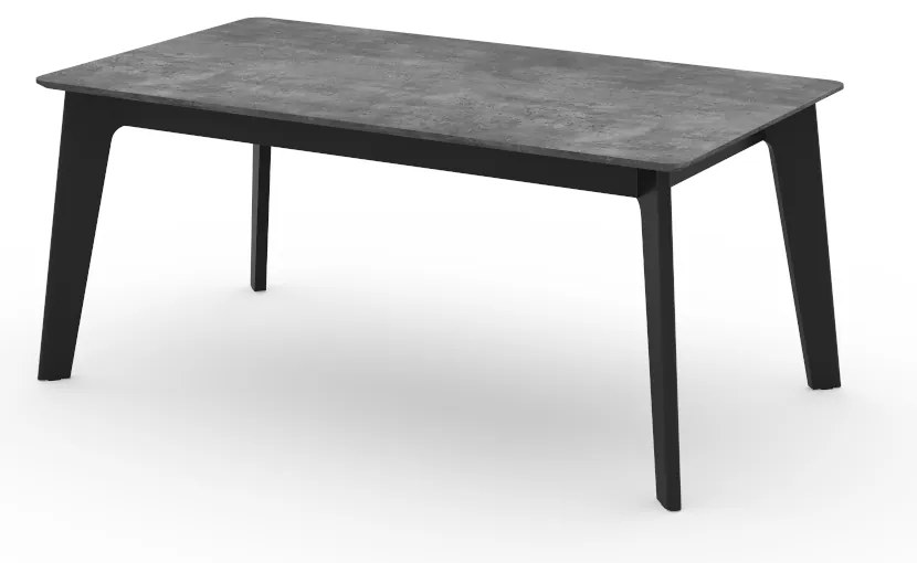 Černý rozkládací jídelní stůl s deskou v dekoru betonu 100x180 cm Shadow – TemaHome