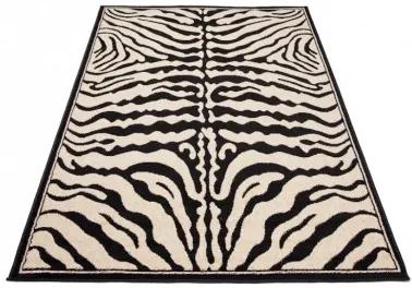 Kusový koberec ATLAS J315B Zebra černý bílý Rozměr: 60x100 cm