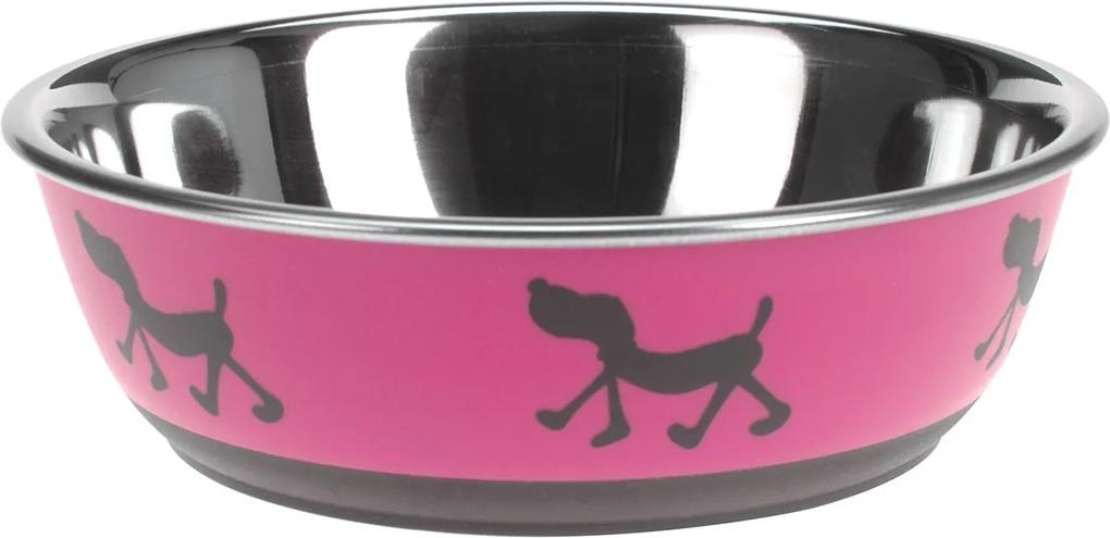Miska pro psa Doggie treat růžová, pr. 17,5 cm