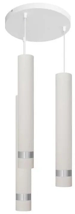 Helam LED Lustr na lanku TUBA 3xGU10/6,5W/230V bílá/lesklý chrom HE1305