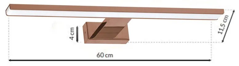 Nástěnné LED svítidlo Shine1, 1x LED 13,8w, 4000k, (60 cm), rg