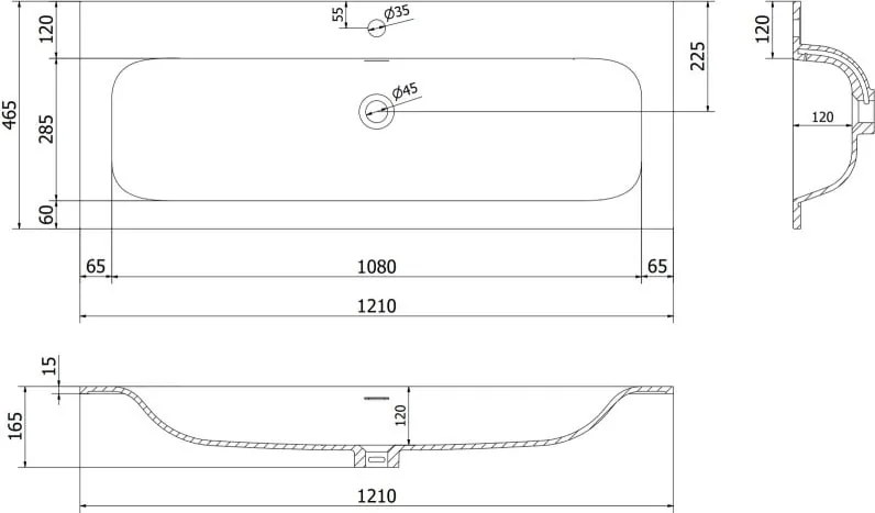 Mexen Rivel, koupelnová skříňka 120 cm s umyvadlem Vela, 1 zásuvka, drážkovaná, grafitová matná/bílá matná, 91A20-12023-1-BF66-W23M0