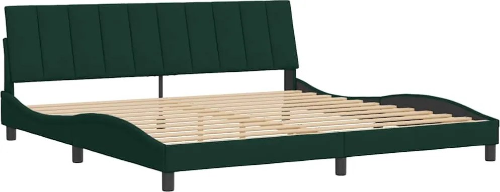 Rám postele bez matrace Hanko tmavě zelená 200 x 200 cm samet 3207870