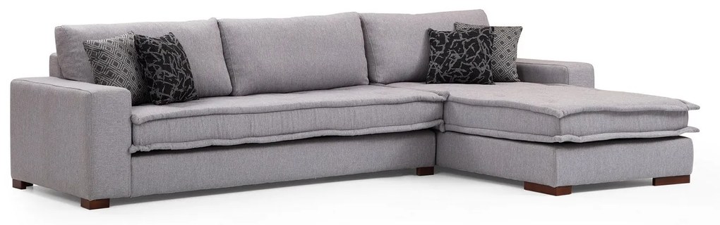 Designová rohová sedačka Wilano 323 cm světle šedá - pravá