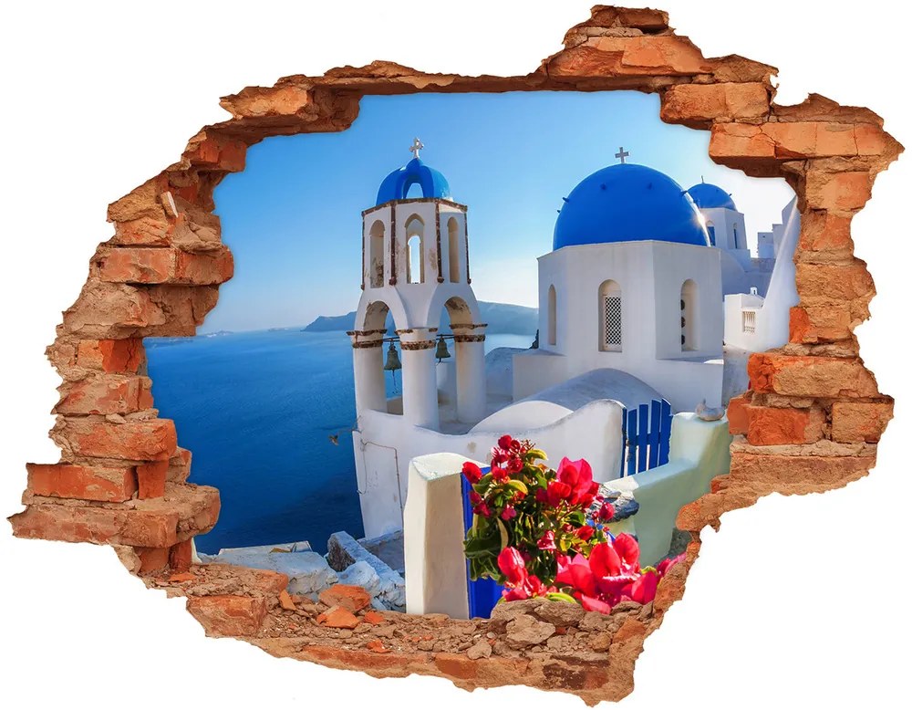 Wallmuralia Fototapeta díra na zeď 3D Santorini Řecko 90x70 cm