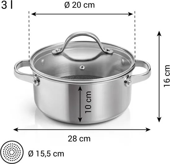 TESCOMA Kastrol SteelCRAFT s poklicí ø 20 cm, 3,0 l