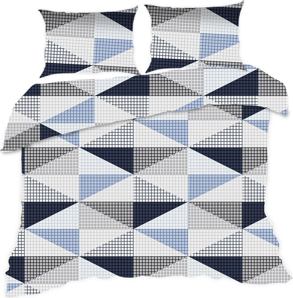 Povlečení 160x200 geometrie modrá Classic
