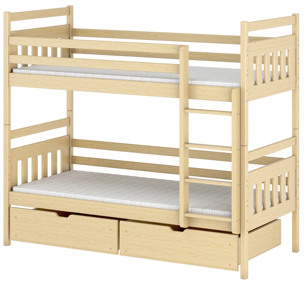 Dětská postel 80 cm ARAS (s roštem a úl. prostorem) (borovice). 1013332