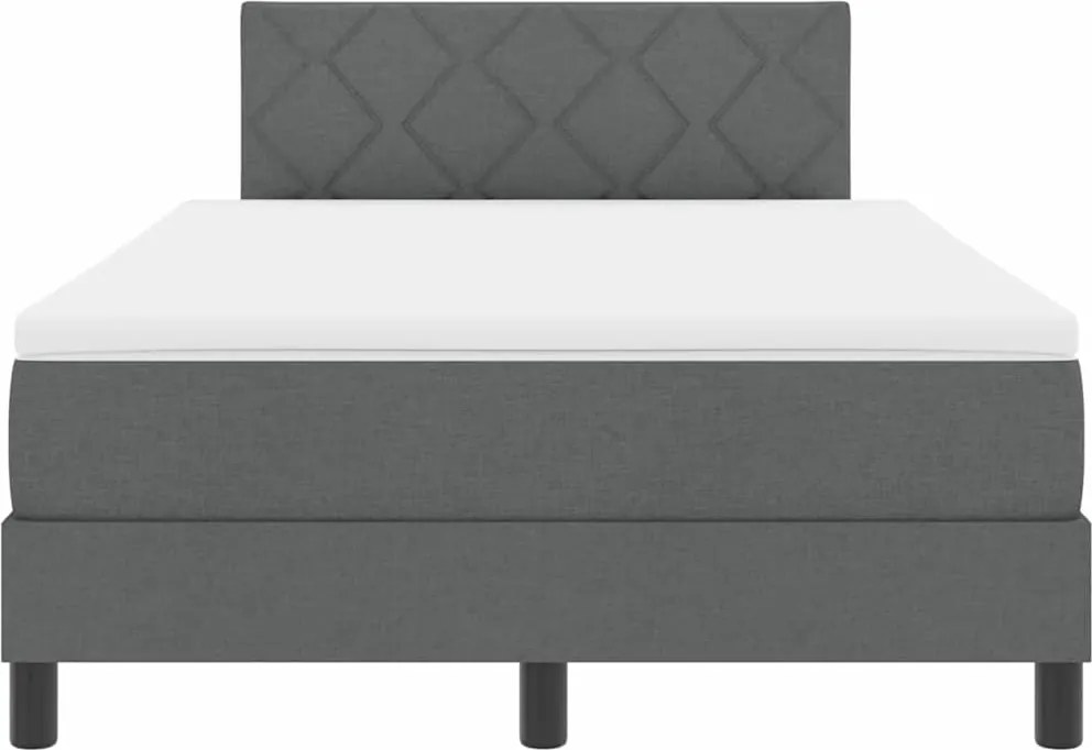 Postel s boxspringem s čelo Tmavě šedá 120 x 200 cm textil 3338756