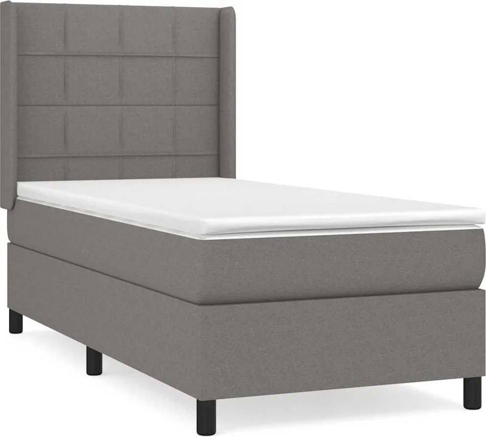 Box spring postel s matrací tmavě šedá 100 x 200 cm textil 3131410