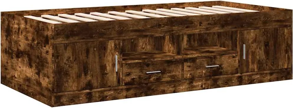 Válenda se zásuvkami bez matrace kouřový dub 90 x 190 cm 3280255