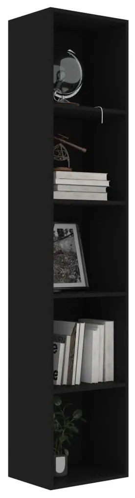 vidaXL Knihovna černá 40 x 30 x 189 cm dřevotříska