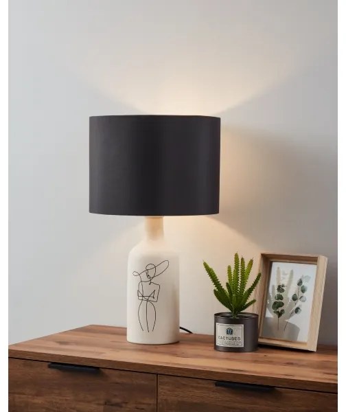 Eglo 43824 - Stolní lampa VINOZA 1xE27/40W/230V černá/bílá