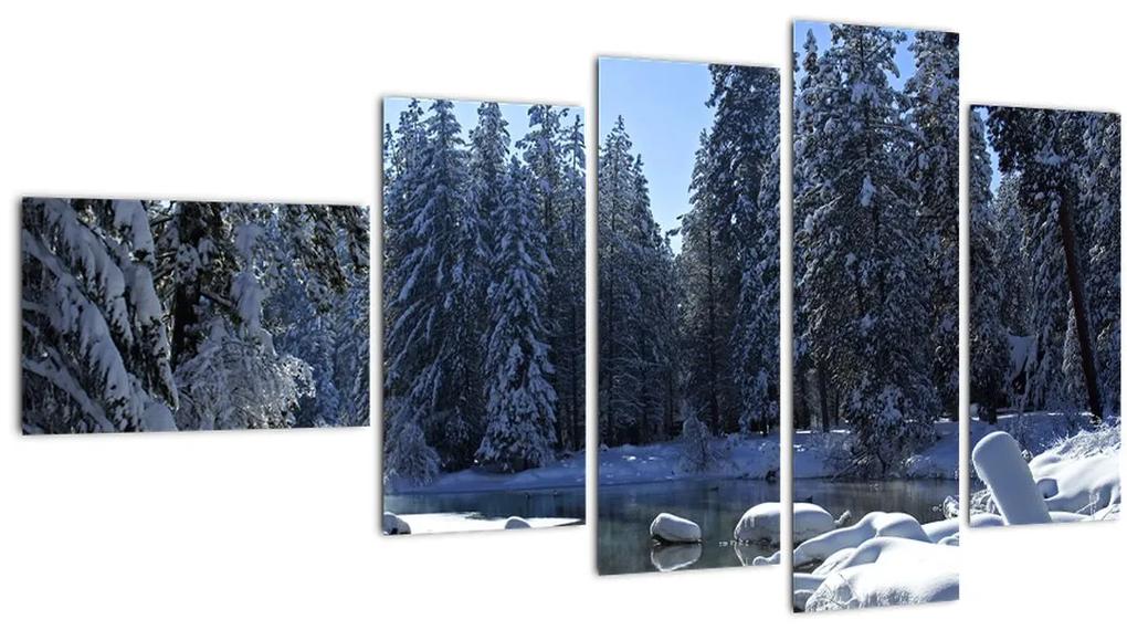 Obraz zasněženého lesa (110x60 cm), 40 dalších rozměrů